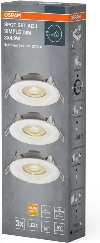 Osram - SADA 3x LED Podhledové svítidlo SPOT LED/4,9W/230V 2700K bílá