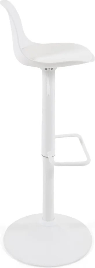 Matně bílá barová židle s nastavitelnou výškou z imitace kůže (výška sedáku 60 cm) Orlando-T – Kave Home