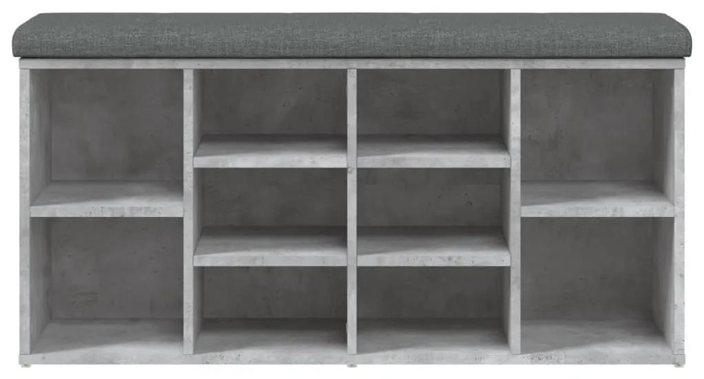 Lavice s botníkem betonově šedá 102x32x50 cm kompozitní dřevo - Default Title