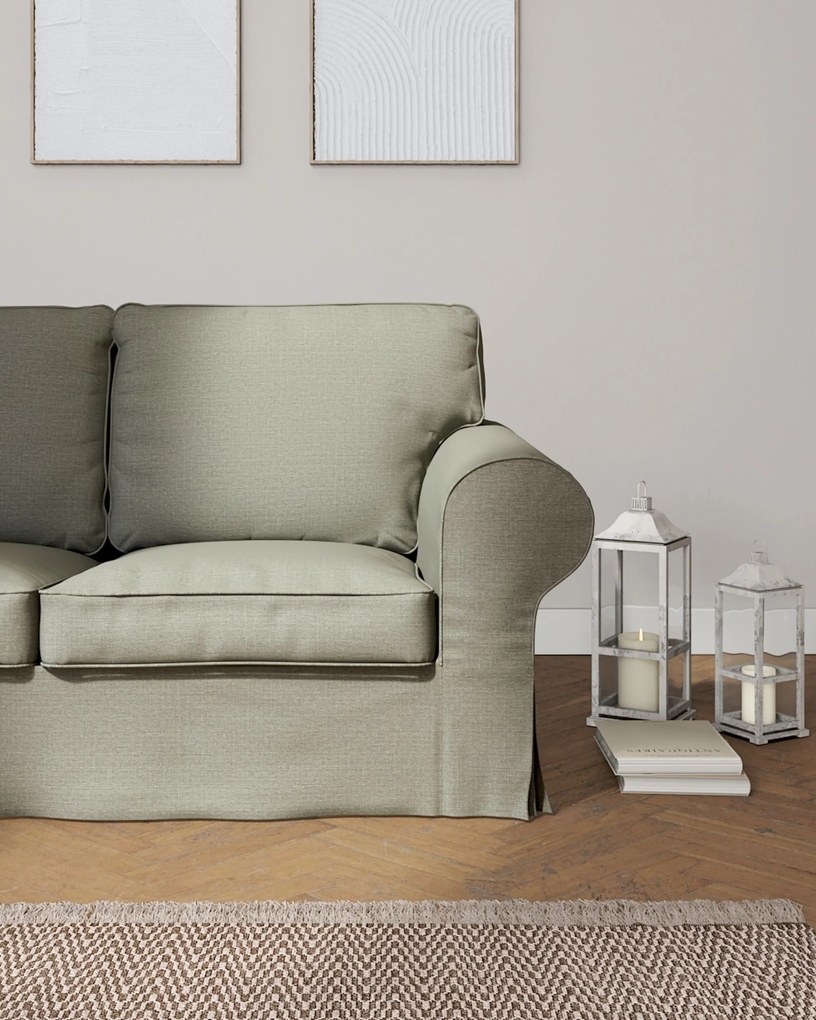 Potah na pohovku IKEA Ektorp 2-místná rozkládací NOVÝ MODEL 2012 barva šedá látka pletený vzor
