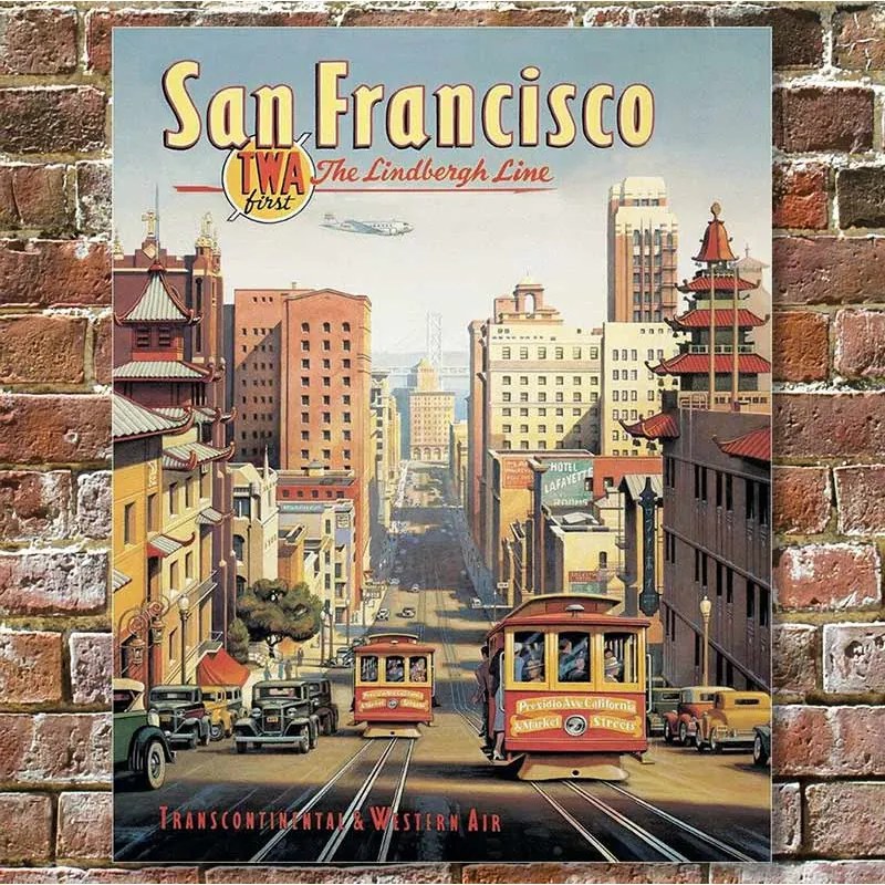 Plechová cedule San Francisco 32 cm x 40 cm