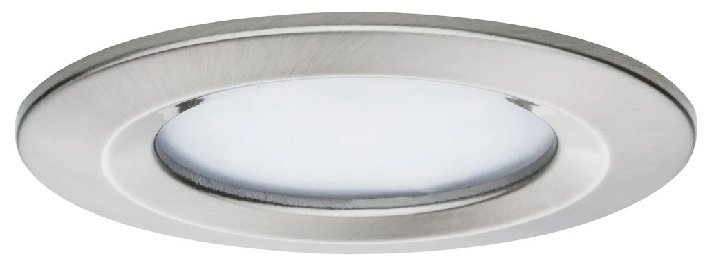 Paulmann 93873 Premium LED Slim Coin Satin, zápustná bodovka 3x6,8W LED 2700K stmívatelná, kartáčovaný kov, prům. 7,8cm, IP44