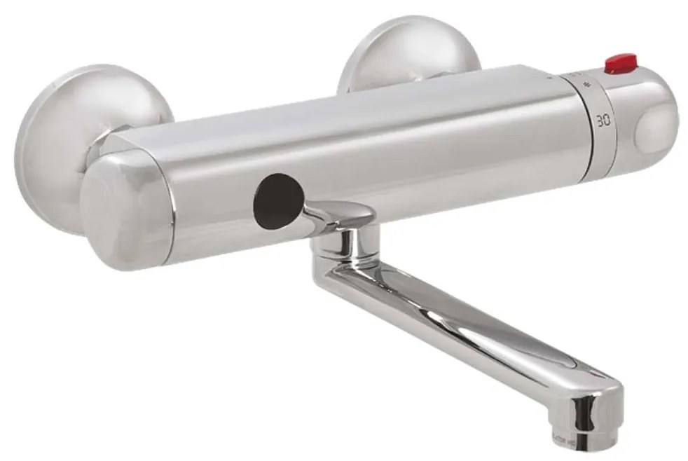Sanela - Termostatická umyvadlová baterie, se spodním ramínkem, bateriové napájení, chrom SLU 25SB