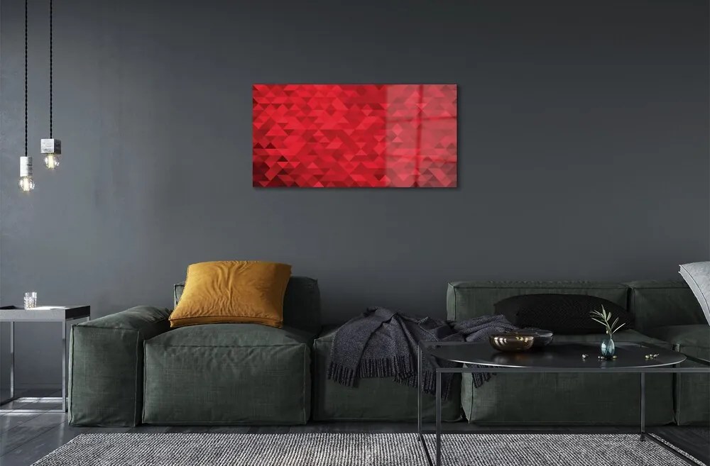 Obraz na skle Červené vzor trojúhelníky 120x60 cm