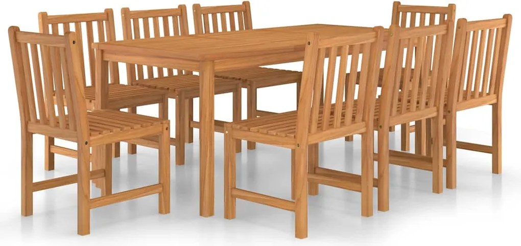9dílná zahradní jídelní sada 180 x 90 cm masivní teakové dřevo 3059942