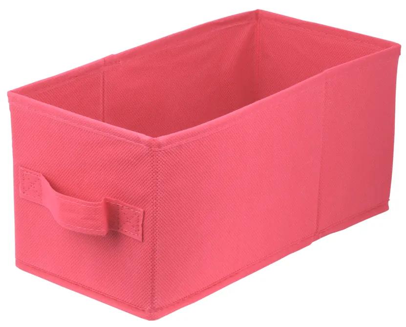 DOMINO - Úložný box textilní LAVITA temně růžový 15x31x15