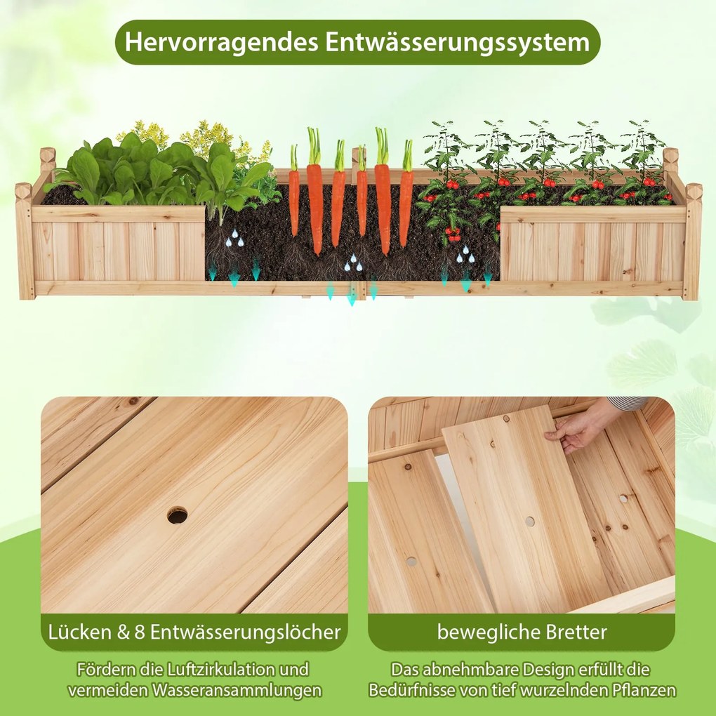 Costway Truhlík na květiny zvýšený záhon dřevěný truhlík na květináče