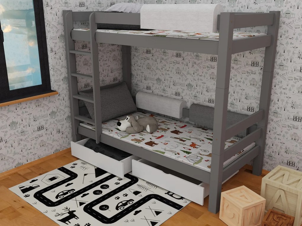 Vomaks Patrová postel 8X8 03B Rozměr: 80 x 180 cm, Barva: barva šedá
