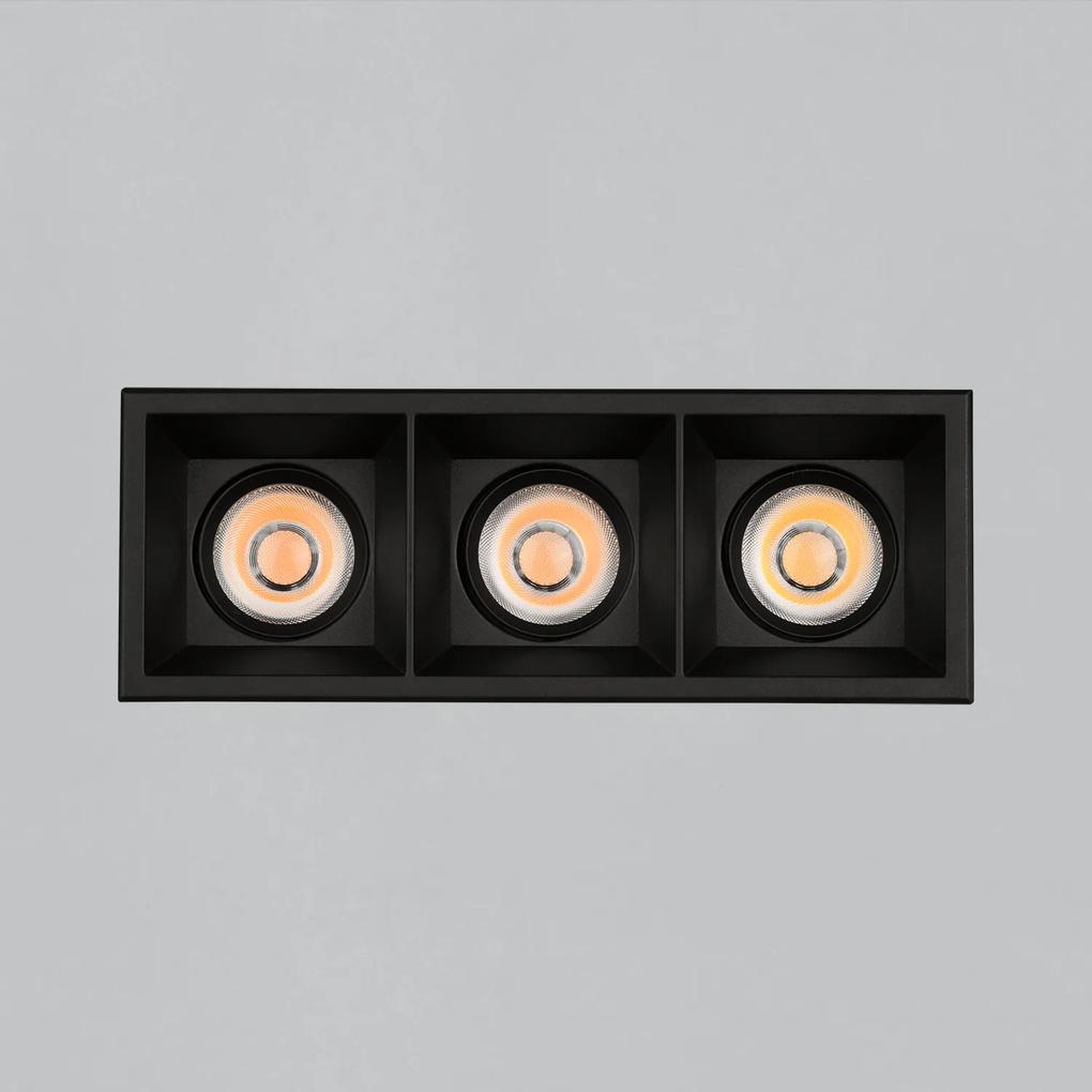 ACB Iluminacion Zapuštěné LED bodové svítidlo MOVE, š. 23 cm, 3x12W, CRI90 Barva: Černá, Teplota světla: 2700K - extra teplá bílá, Stmívání: DALI/PUSH