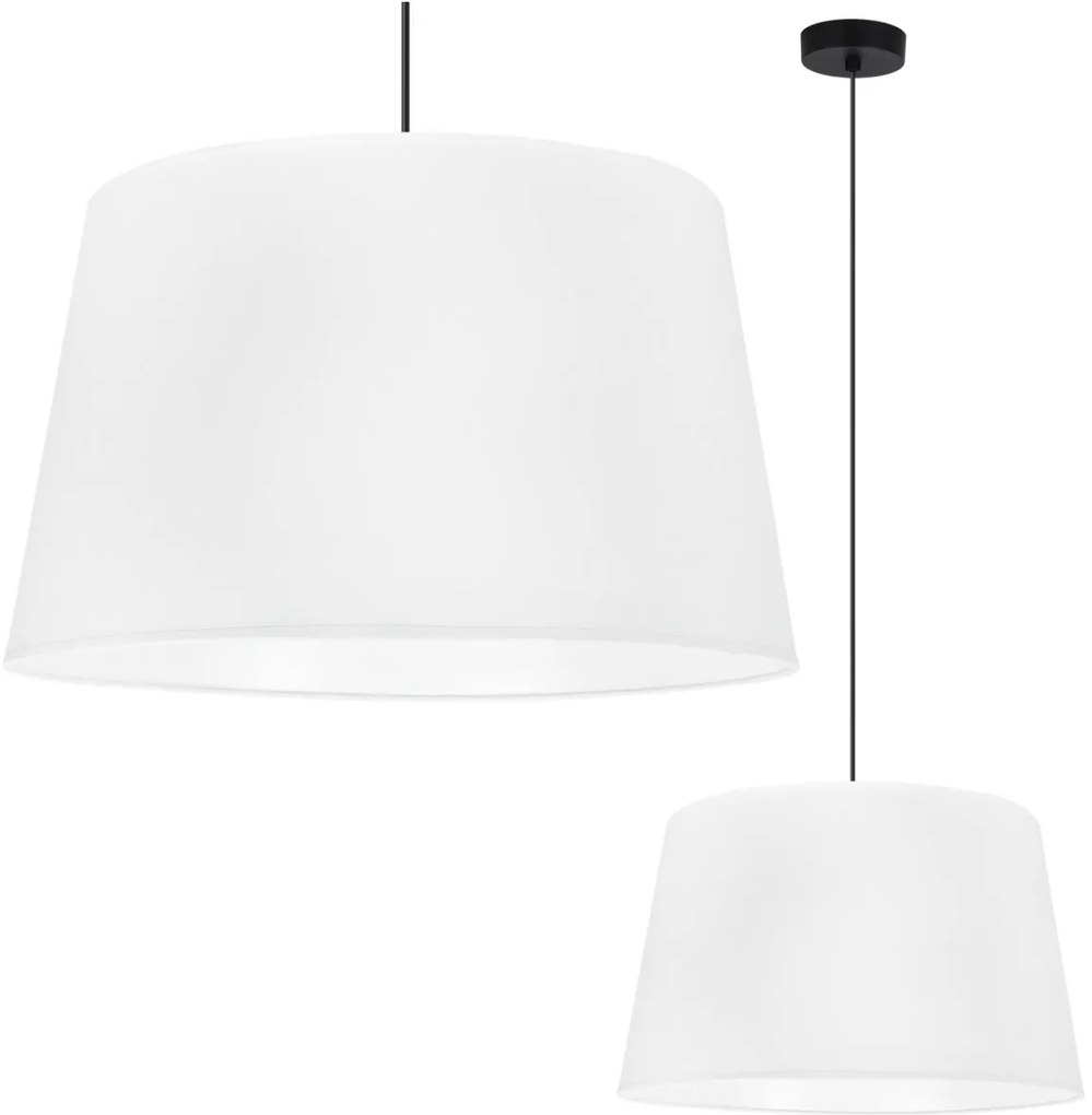 Závěsné svítidlo Gaja, 1x bílé textilní stínítko, (fi 44cm), b