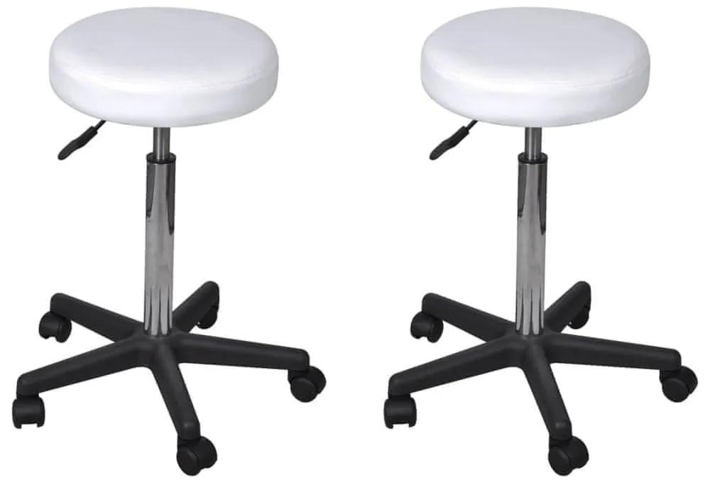 Petromila Kancelářské stoličky 2 ks bílé 35,5x84 cm umělá kůže