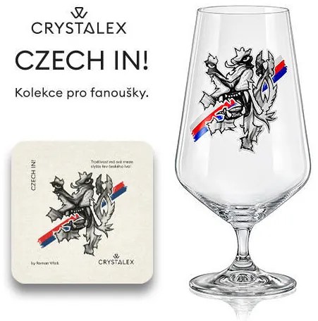Crystalex Sklenice na pivo Czech In 540ml - lev, 1 ks