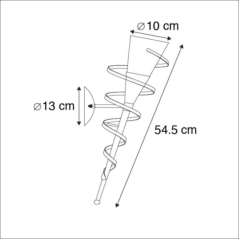 Rustikální nástěnná lampa rezavě hnědá se smetanovým sklem - Castle