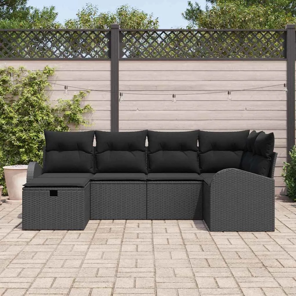 Set pohovek 6 ks Černá polyratan 3359082
