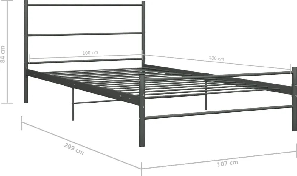 vidaXL Rám postele kov 100 x 200 cm [284685] Barva: Bílá