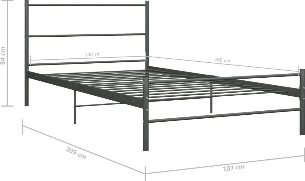 vidaXL Rám postele kov 100 x 200 cm [284685] Barva: Černá