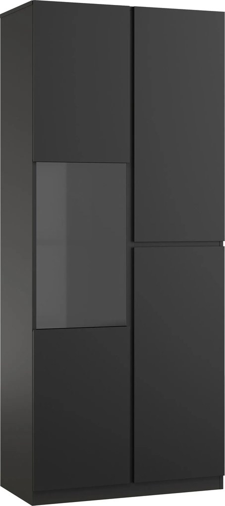 XXXLutz VITRÍNA, černá, 79,4/187,5/40 cm MID.YOU - Kredence a vitríny - 000127000420