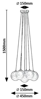 Rabalux 72304 - Lustr na lanku ROSEHIP 7xG9/25W/230V