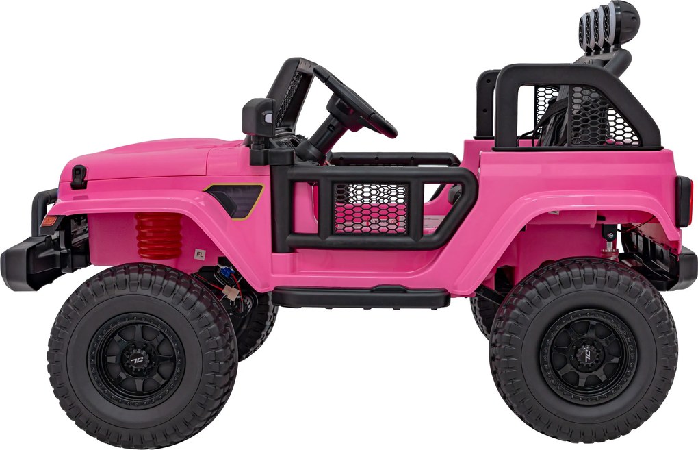 Ramiz Terénní auto OFF-ROAD 3.0 pro děti růžové + dálkové ovládání + pomalý start + pásy + LED a zvuky