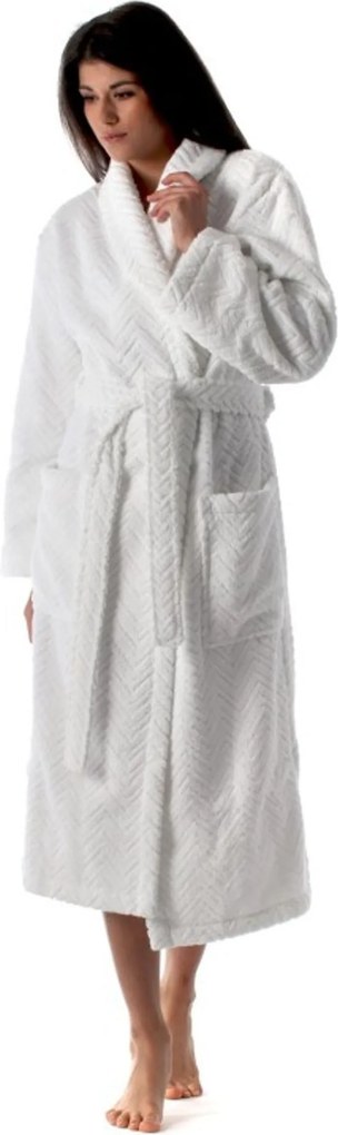 Bavlněný župan s límcem Athena, bílý 21 16 0100 - bílá - XXL