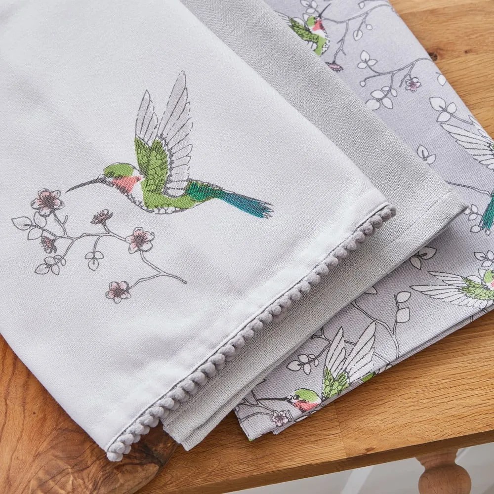 Bavlněné utěrky v sadě 3 ks 45x65 cm Hummingbirds – Cooksmart ®