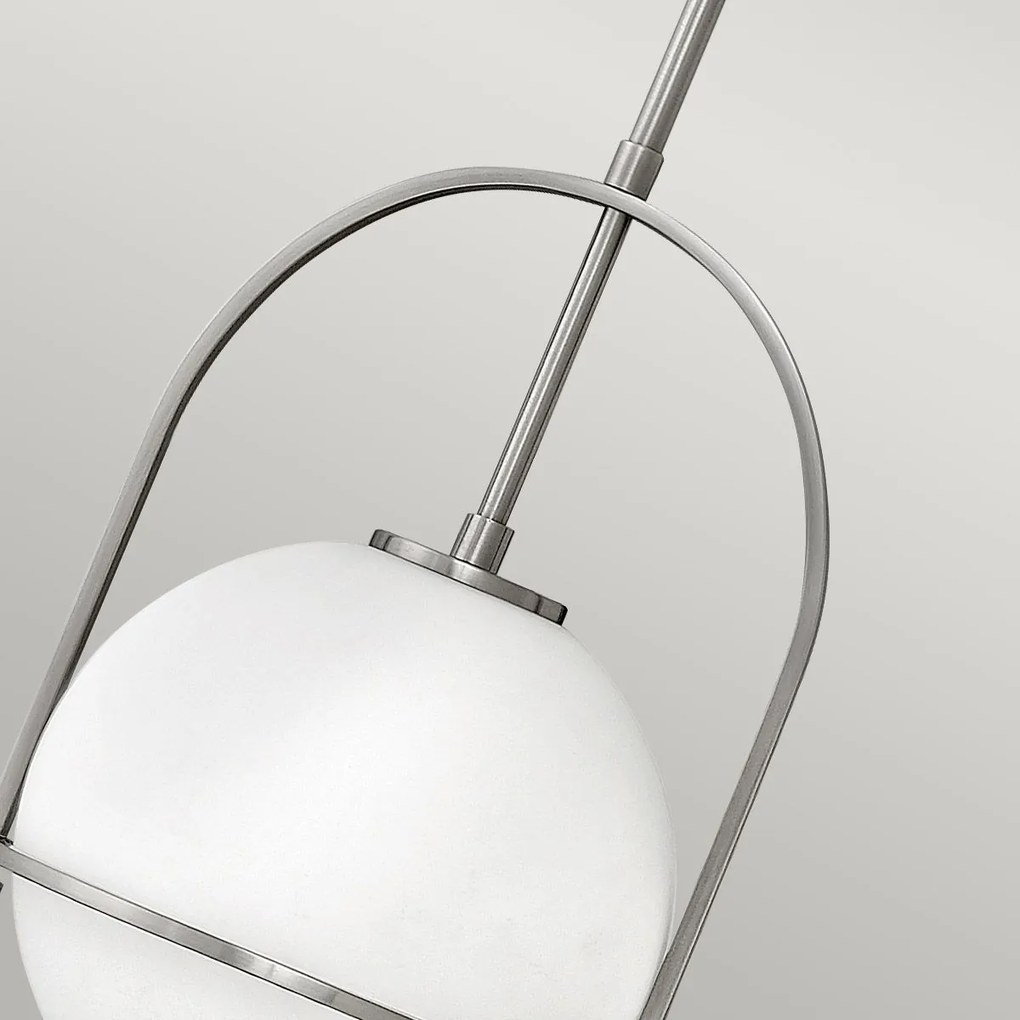 Designový lustr koule Elstead Somerset bílé sklo / nikl