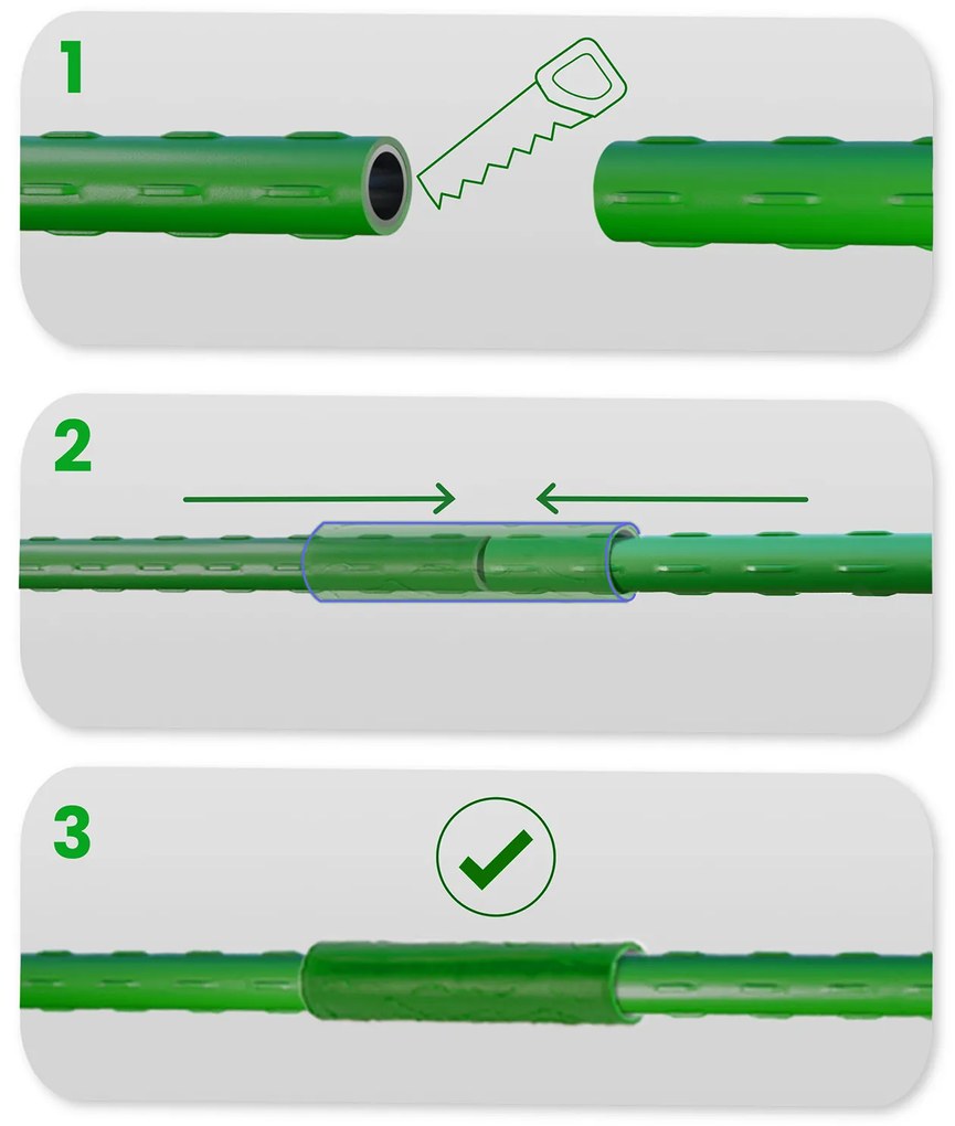 Tyče na rostliny 120 cm Plonos PL-940 zelené 10 kusů