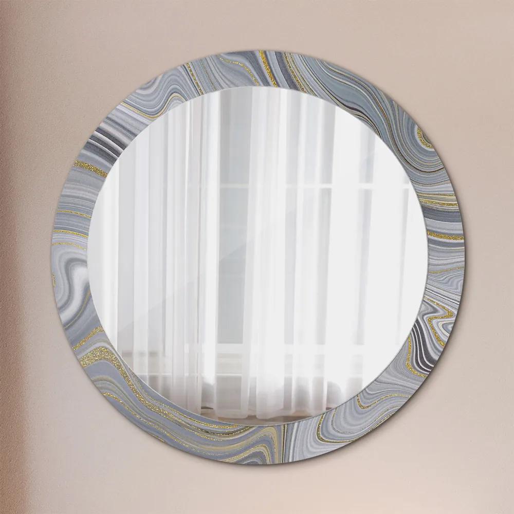 Kulaté dekorativní zrcadlo Šedý mramor fi 80 cm