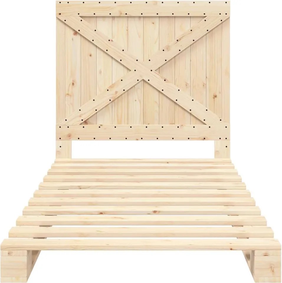 Rám postele s čelem 100 x 200 cm masivní borové dřevo 3281569