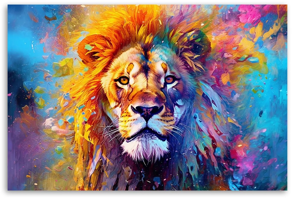 Gario Obraz na plátně Barevný lev Rozměry: 60 x 40 cm