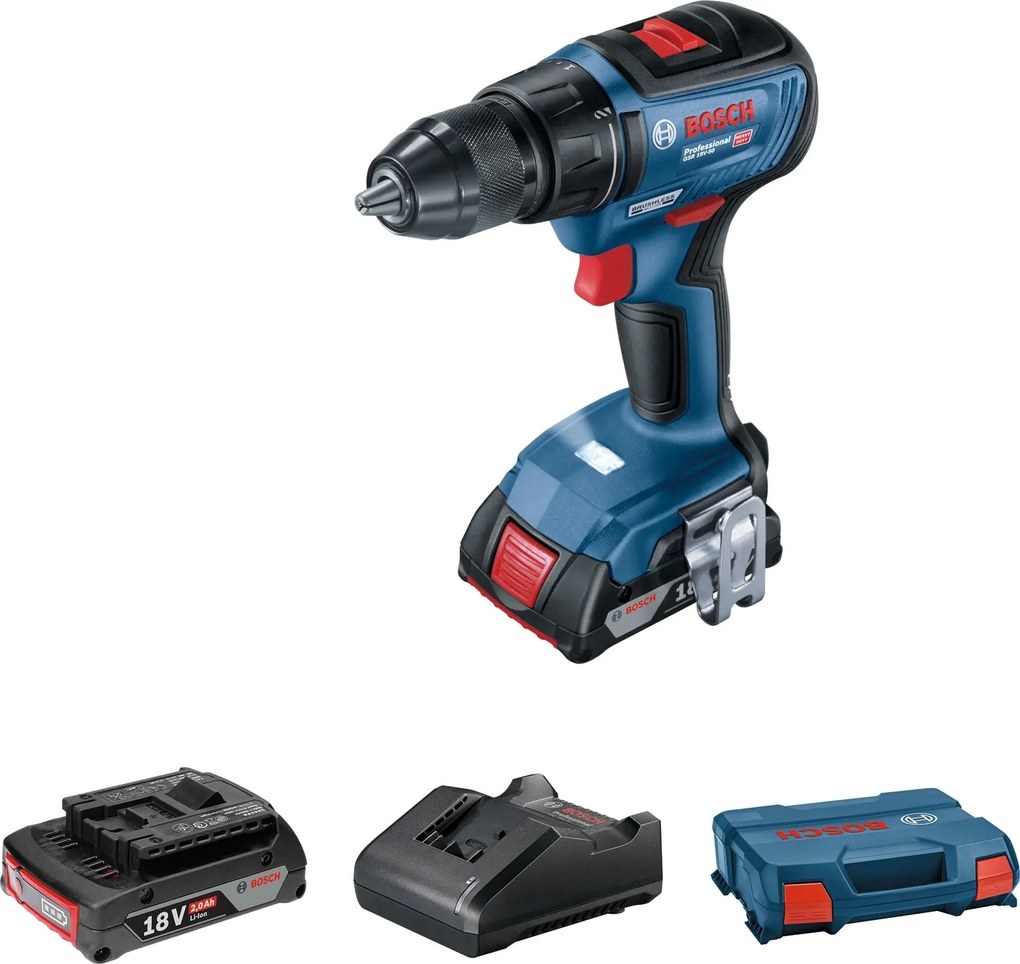Bosch Professional Aku vrtací šroubovák GSR 18V-50 2x aku, 1x nabíječka, L-box