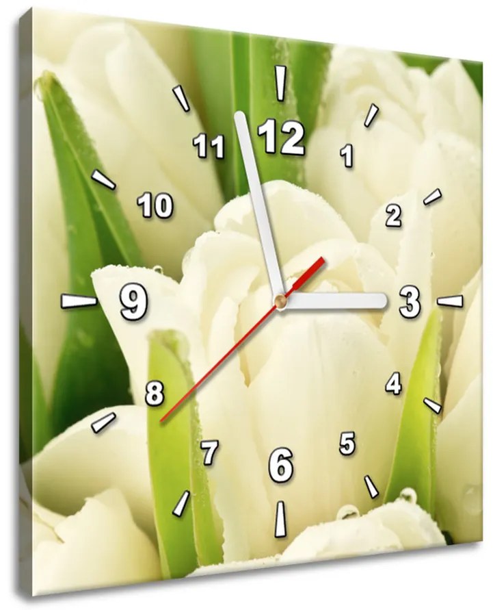 Gario Obraz s hodinami Jemné tulipány Rozměry: 100 x 40 cm