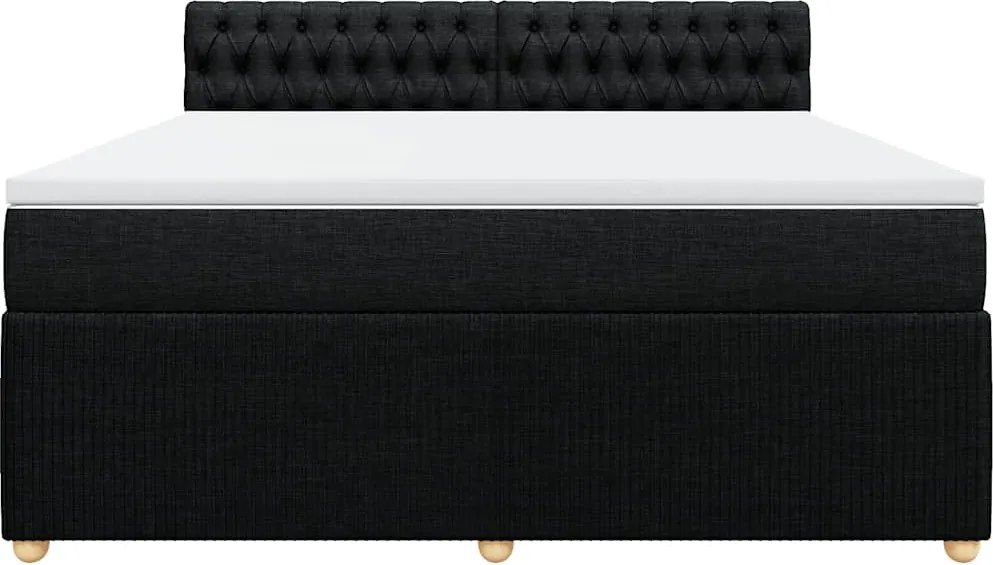 Box spring postel s matrací černá 180x200 cm textil 3289844