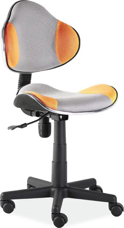 Casarredo Kancelářská židle Q-G2 šedá/oranžová