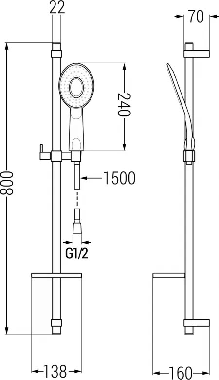Mexen sprchový set DQ73, chrom/bílá, 785734581-02