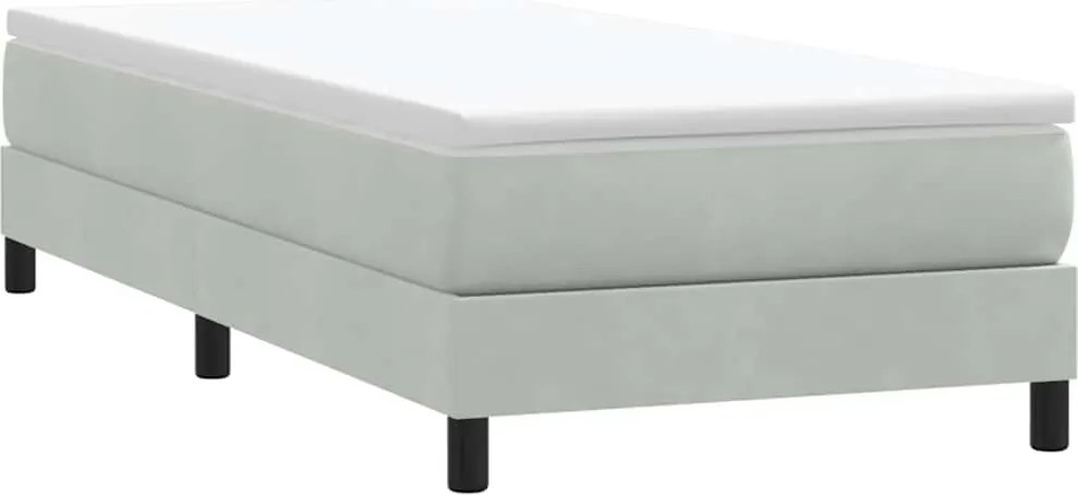 Postel Box Spring bez matrace světle šedá 100x220 cm samet 3315861