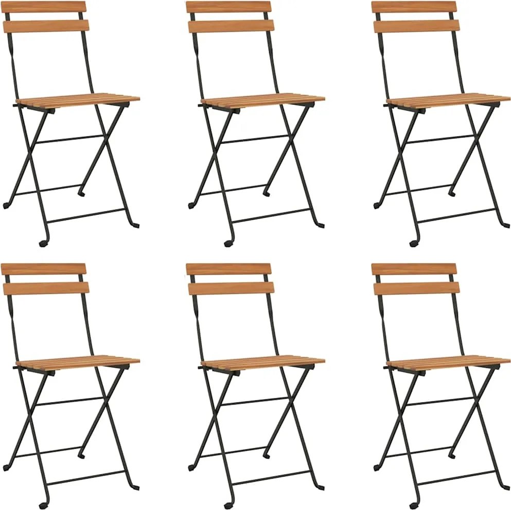 Skládací židle 6 ks, masivní teak a ocel 3152110