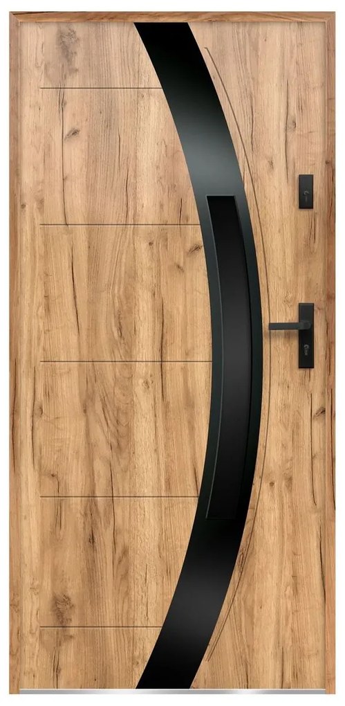 O.K. Doors® Vchodové dveře Selene Sonoma, 90 L, rozměr vč. zárubně: 1000 × 2070 mm, ocel, levé, Selene Sonoma, prosklené