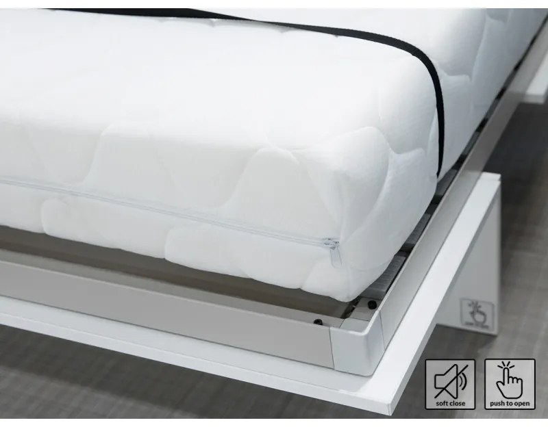 Sklápěcí postel BC-06 90x200 Bed Concept, Barva: bílá, Osvětlení: LED osvětlení - bílé, LED světlo s USB: bez LED světla s USB