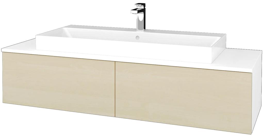 Dřevojas Koupelnová skříňka MODULE SZZ12 140 Varianta: N01 Bílá lesk / J01 Organic