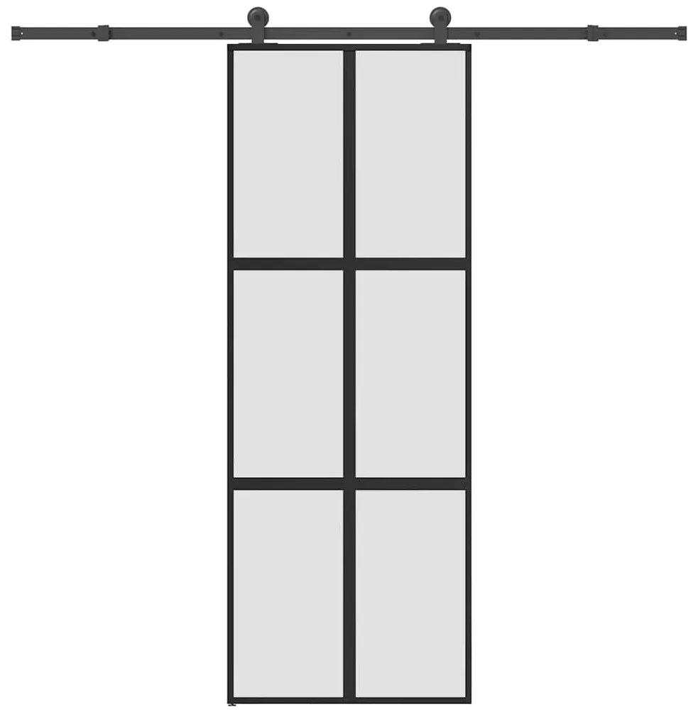 Posuvné dveře s kováním 76x205 cm tvrzeného sklo a hliník 3332962
