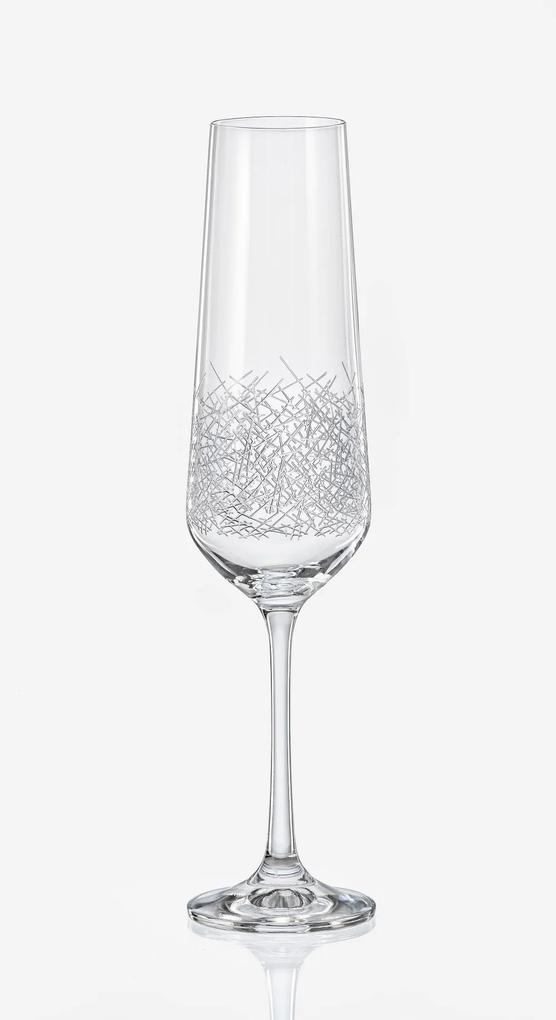 Crystalex - Bohemia Crystal Sklenice na šampaňské Sandra Frozen 200 ml, 6 ks