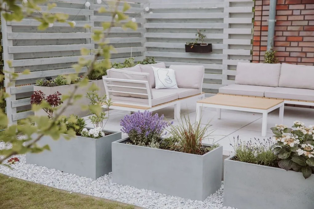 Truhlík MAXI, sklolaminát, šířka 100 cm, beton design