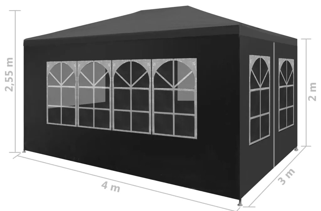 vidaXL Marketos Party stan 3 x 4 m antracitový
