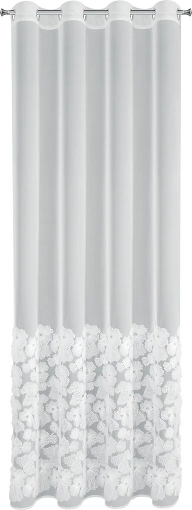 ZÁCLONA NA KROUŽCÍCH EVA MINGE JASMIN2 140X250 CM BÍLÁ