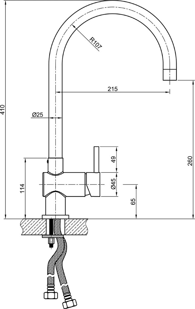 Sapho PE dřezová baterie mat nerez PE015