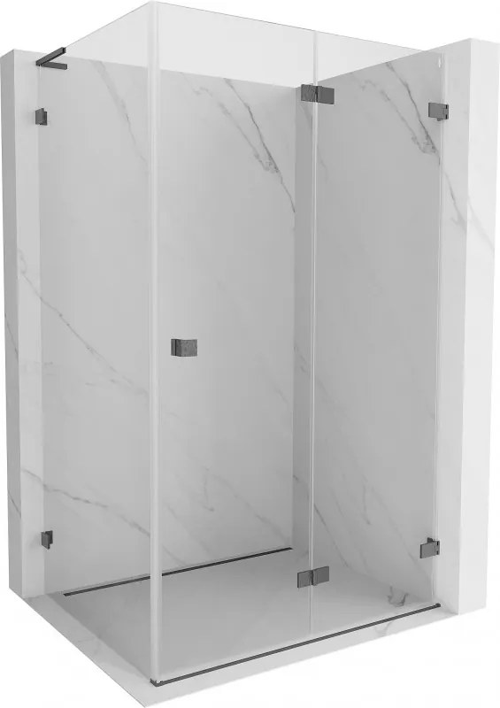 Mexen Lunar-F L, skládací sprchový kout pravý 95 x 80 cm, 8mm čiré sklo, profil grafit broušený, 836L-095-080-66-00-P