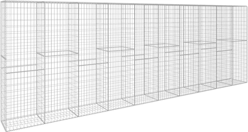 Gabionová zeď s víkem z pozinkované oceli 600 x 50 x 200 cm 145089