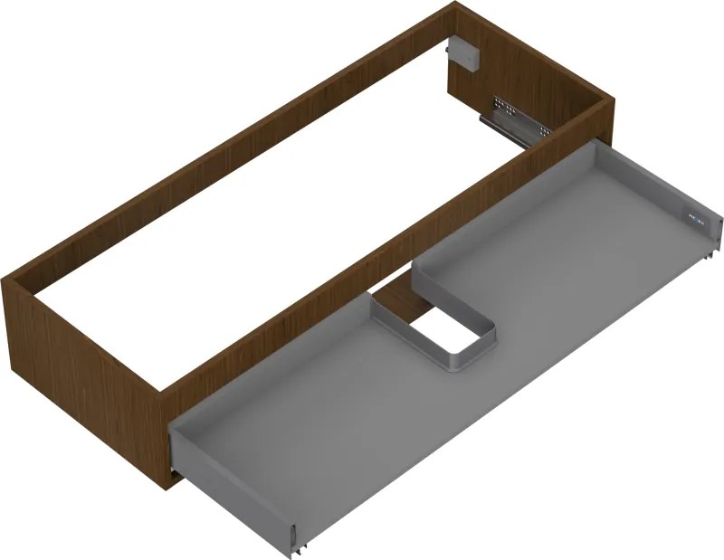 Mexen Box-A, závěsná skříňka 120 cm, 1 zásuvka, ořech, 91AX0-1200-235-1-86