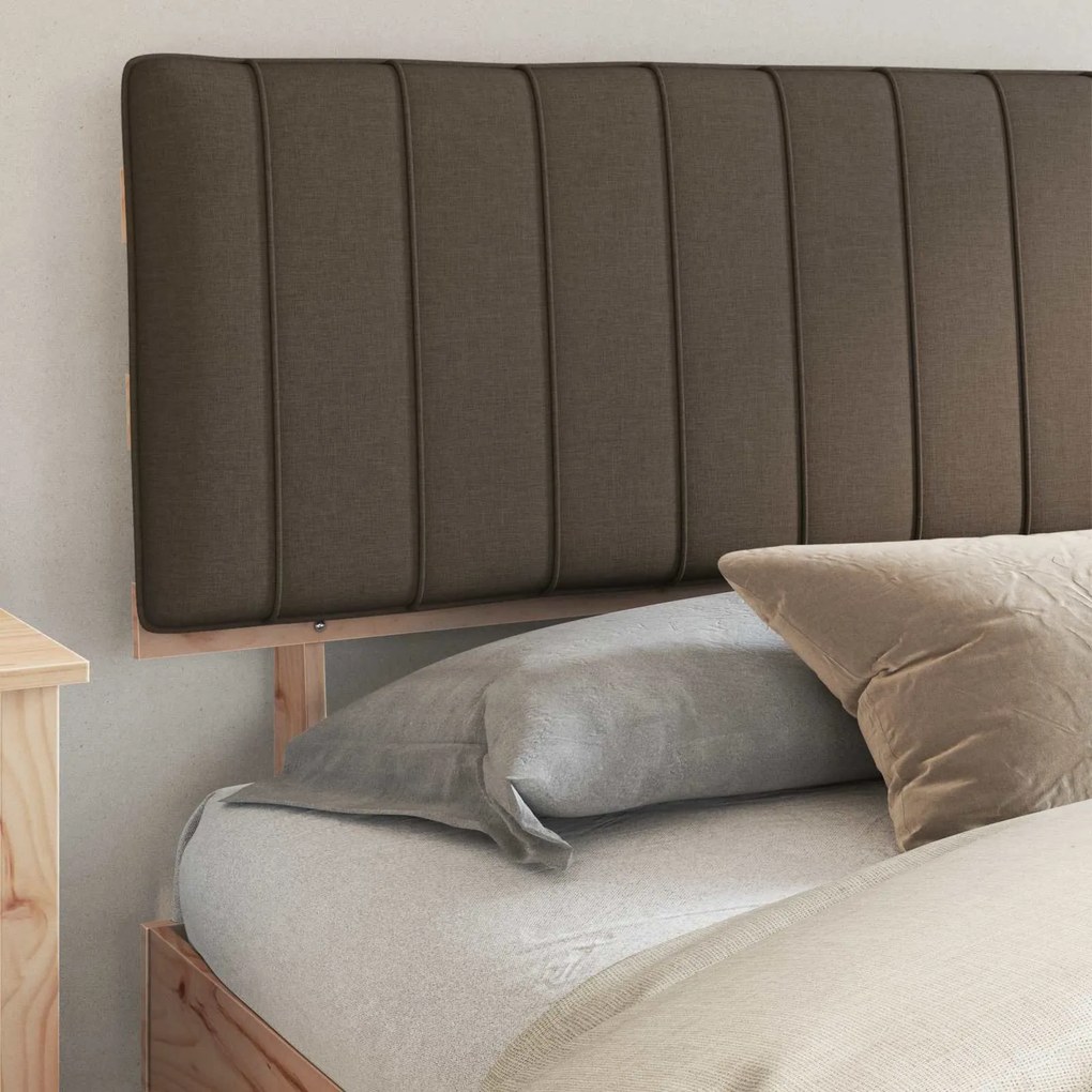 Rám postele s čalouněným čelem s čelo Taupe 200 x 200 cm 3398097